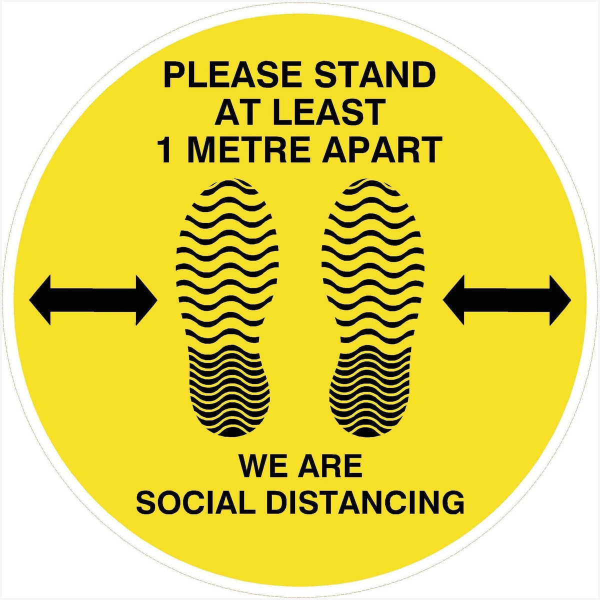 Please Stand 1 Metre Apart Social Distancing 1m Floor Sticker