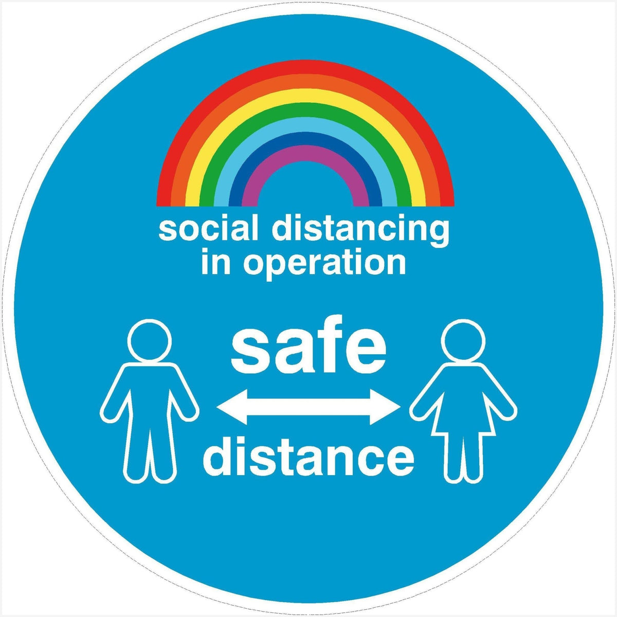 Rainbow Social Distancing In Operation Floor Sticker