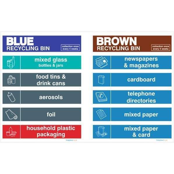 Recycled Bin Stickers (pair of)