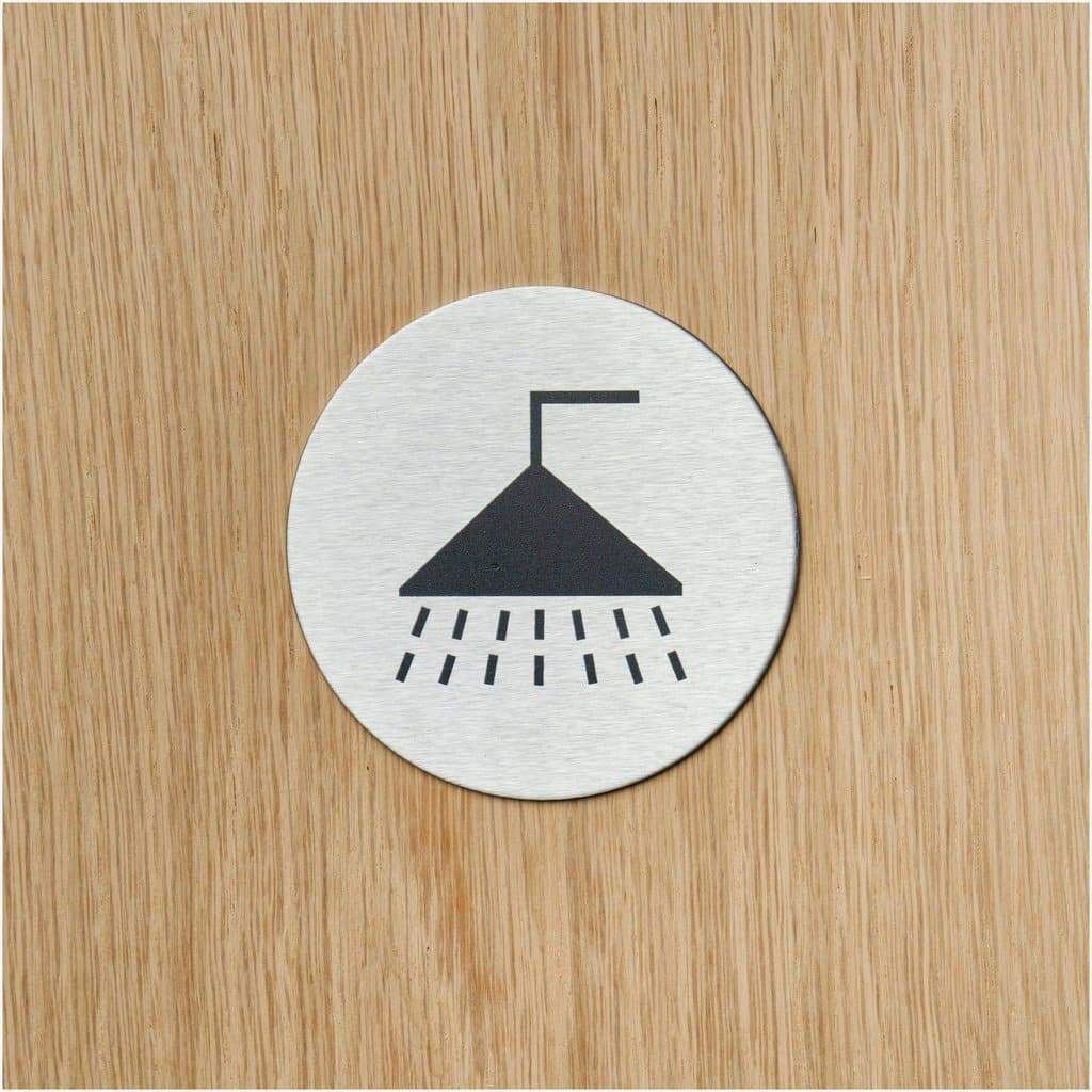 Shower Door Sign | Stainless Steel Safety Sign
