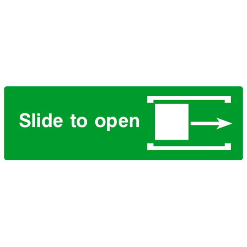 Slide To Open Right Sign | Fire Exit Signs