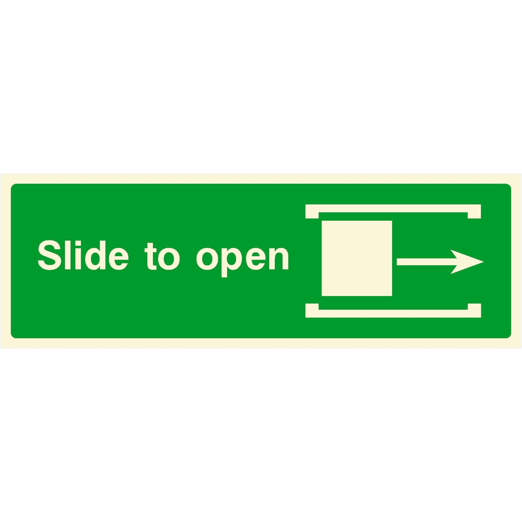 Slide To Open Right Sign | Fire Exit Signs