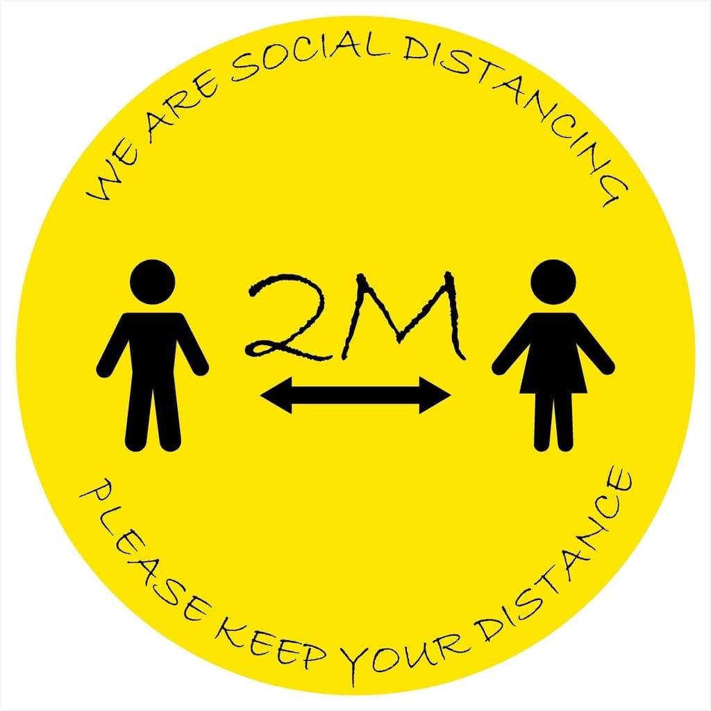 Social Distancing Keep Distance 2 Metre Floor Sticker