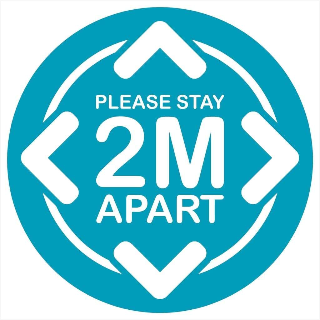 Stay 2 Metres Apart Social Distancing Floor Sticker