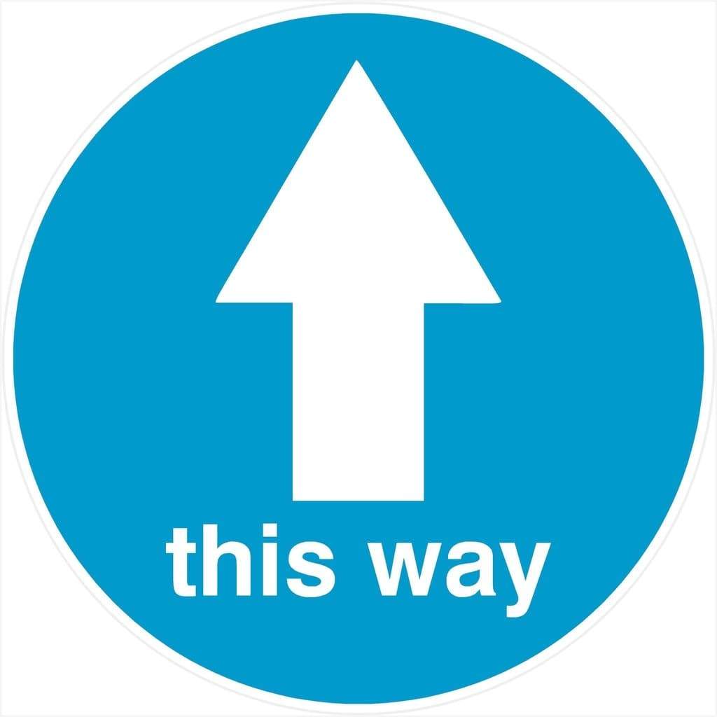 This Way Up Arrow Social Distancing Floor Sticker