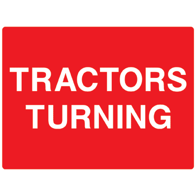 Tractors Turning Sign